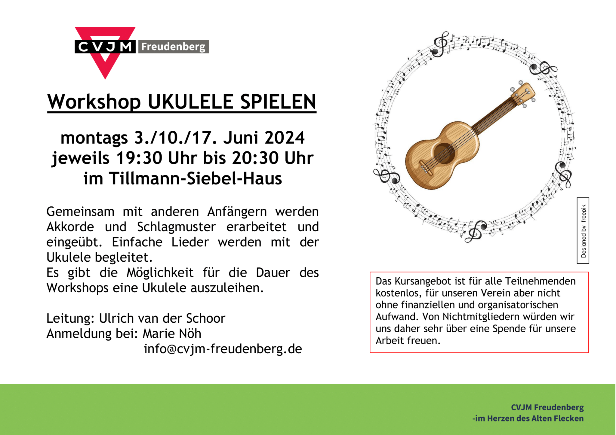Einladung zum Ukulele Workshop - CVJM Freudenberg